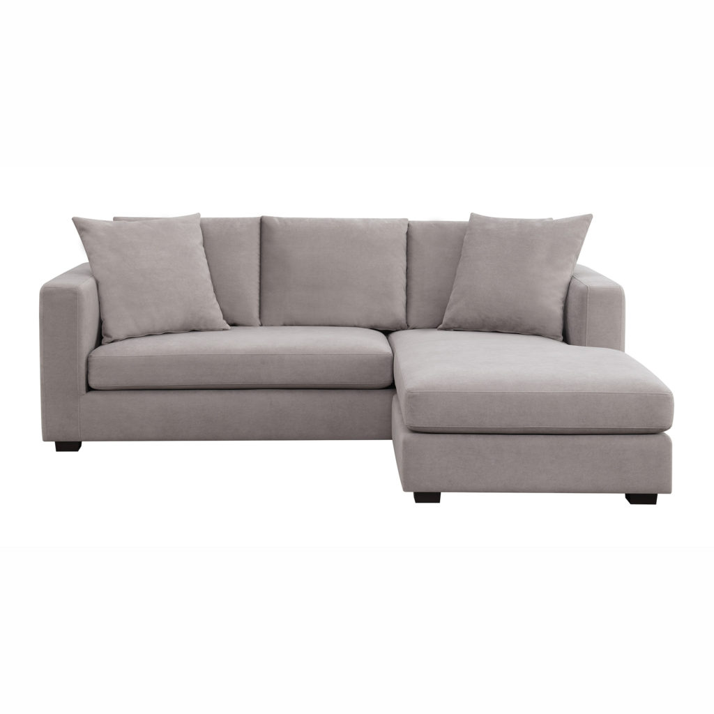 Carly Fabric Sofa Chaise With Reversible Ottoman Stone ONT065-3 – Ontai ...